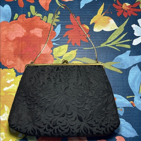 Morris Moskowitz | Bags | Vintage Morris Moskowitz Elegant Black Floral ...